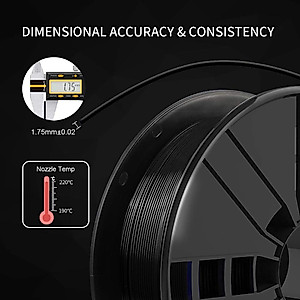 NOVAMAKER PLA Filament 1.75mm 3D Printer Filament, Black, 1kg Spool(2.2lbs), Yellow Gold, Dimensional Accuracy +/- 0.03mm, Fit FDM 3D Printer and 3D Pen