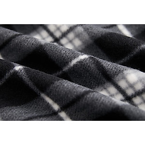 Facitisu Men's Plaid Fleece Jackets Warm Winter Workout Casual Flannel Lined Full Zip Hoodie Plus Size S-5XL