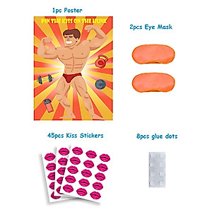 Bachelorette Party Games, Pin the Tail Game. Bridal Shower Games, Large 157g Copperplate Poster Paper Elastic Blindfolds. Stickers Edge Cut Balloon Glue Dots for Bachelorette Party Decorations.