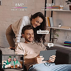 Tablet 10 inch Android 13 Tablets with 14GB RAM 128GB ROM, Octa-Core 2.0 GHz, 8000mAh Battery, 5G WiFi, Bluetooth 5.0, HD IPS Touchscreen, 5+8MP Camera Tablet with Keyboard Mouse Case, Gifts Grey