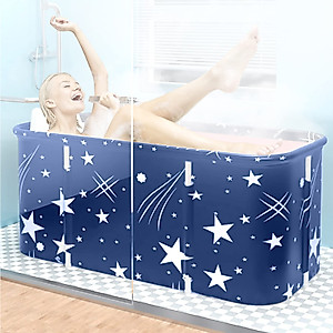 Portable Bath Tub, Foldable Bathtub for Adults and Kids, Therapy Tub for Shower Stall Bathroom Fold Up Japanese Soaking Hot SPA Bathtub, Hot Bath Tub, Ice Bath Tub 45.3''x23.6''x19.7''