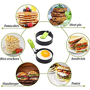 BEMINH Stainless Steel Egg Ring,2 Pcs Round Breakfast Household Egg Mold Tool Cooking Tool Omelette (New 2 Pcs)