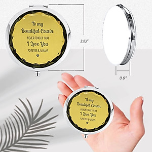 MALLAbyLAMMA Birthday Gift for Cousin Female, Cousin Bracelets for Women, Cousin Mirror Compact, I Love You Cousin, Favorite Cousin Gifts, Sister Cousin Gifts, Gift for Cousin Christmas