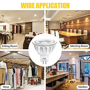 MikeWin MR16 LED Bulb 6Pack,5W 12V, GU5.3 Bi-Pin Base,50-Watt Equivalent,2700K Warm White,Non-Dimmable MR16 LED Spot Light Bulbs for Indoor Outdoor Landscape Track Lighting