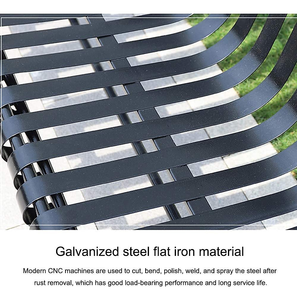 ANSNAM Outdoor Bench Garden Patio Seating Furniture, Outdoor Park Bench Garden Bench, Metal Leisure Cast Iron Bench, Courtyard Terrace Seat Bench with Backrest and Armrest (Size : 150cm)