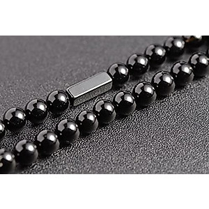 YJJelt Black Onyx Bead Bracelet 6mm Black Beaded Stone Bracelet for Men Women