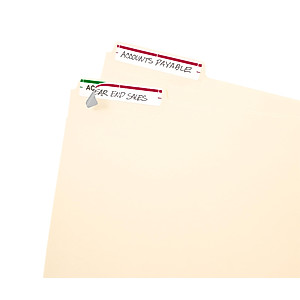 Avery File Folder Labels on 4" x 6" Sheets, Easy Peel, White/Red, Print & Handwrite, 2/3" x 3-7/16", 252 Labels (5201)