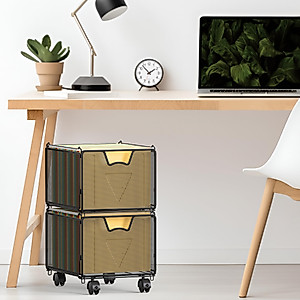 SimpleHouseware Stackable Mesh Hanging File Organizer with Wheels, Black