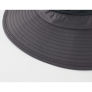 Home Prefer Outdoor UPF50+ Mesh Sun Hat Wide Brim Fishing Hat with Neck Flap (Dark Gray)