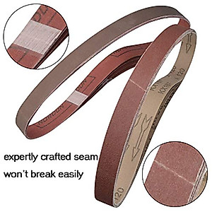 Bskifnn 30 Pack Sanding Belts 120 240 400 600 800 1000 Grits 5PCS per size High Performance Silicon Carbide Sanding Belts (1 x 30 Inch)