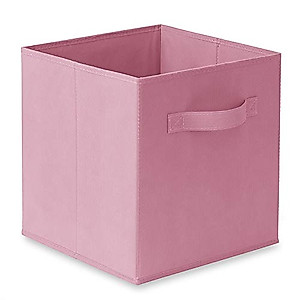 Casafield Set of 6 Collapsible Fabric Cube Storage Bins, Light Pink - 11" Foldable Cloth Baskets for Shelves, Cubby Organizers & More