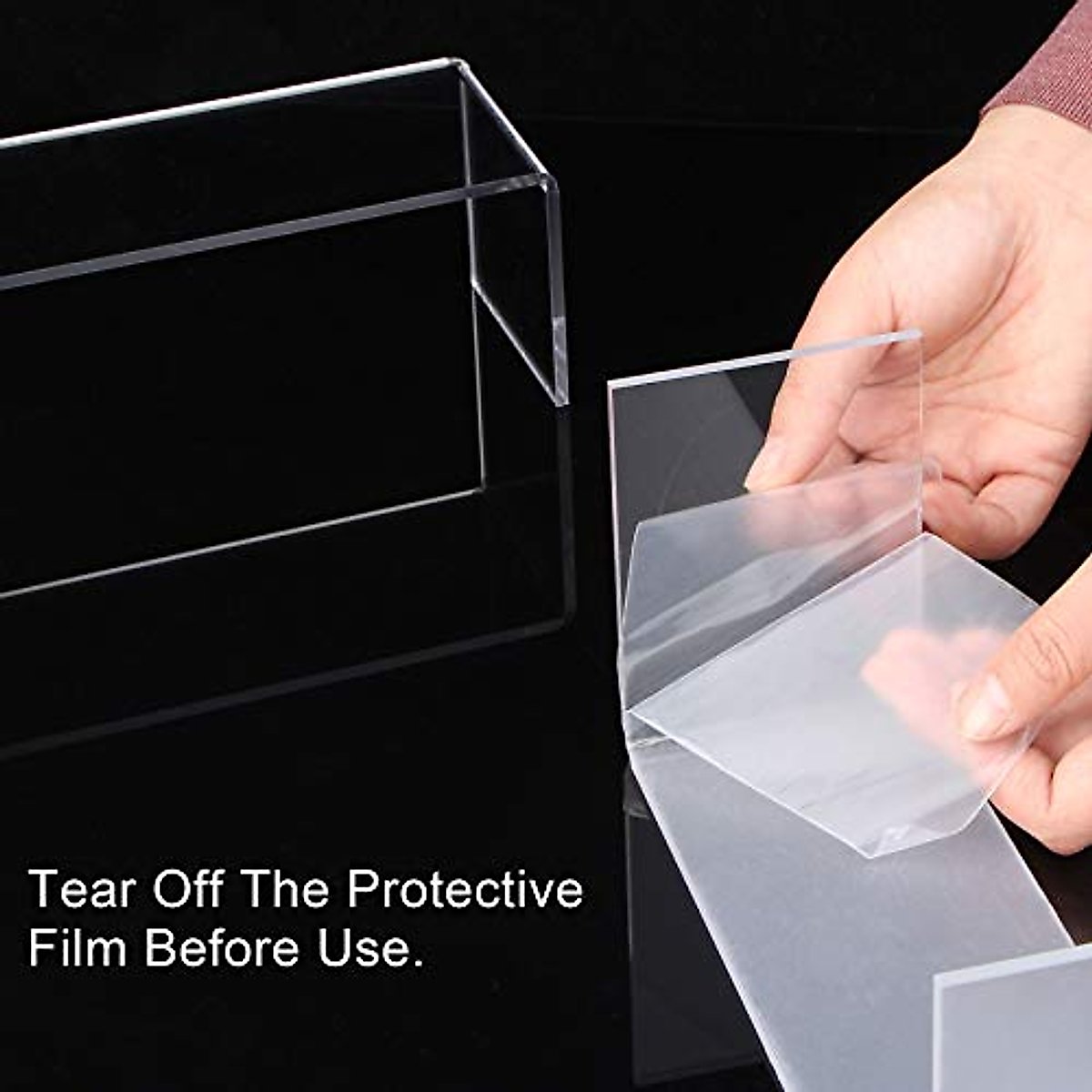 Goabroa Acrylic Display Risers, Clear Rectangle Stands Shelf for Display 6pcs