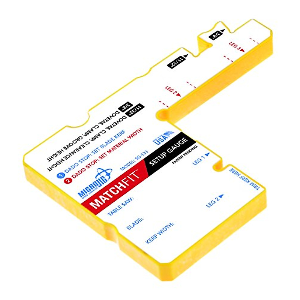 MICROJIG Matchfit SG-133 Setup Gauge Accessory, Yellow