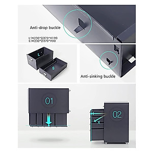 TUBBEK File Cabinet Metal File Cabinet Cabinet with Wheels, 3/5 /6/8 Drawers, Vertical Filing Cabinet for Home/Office, (Color : Pink, Size : 6)