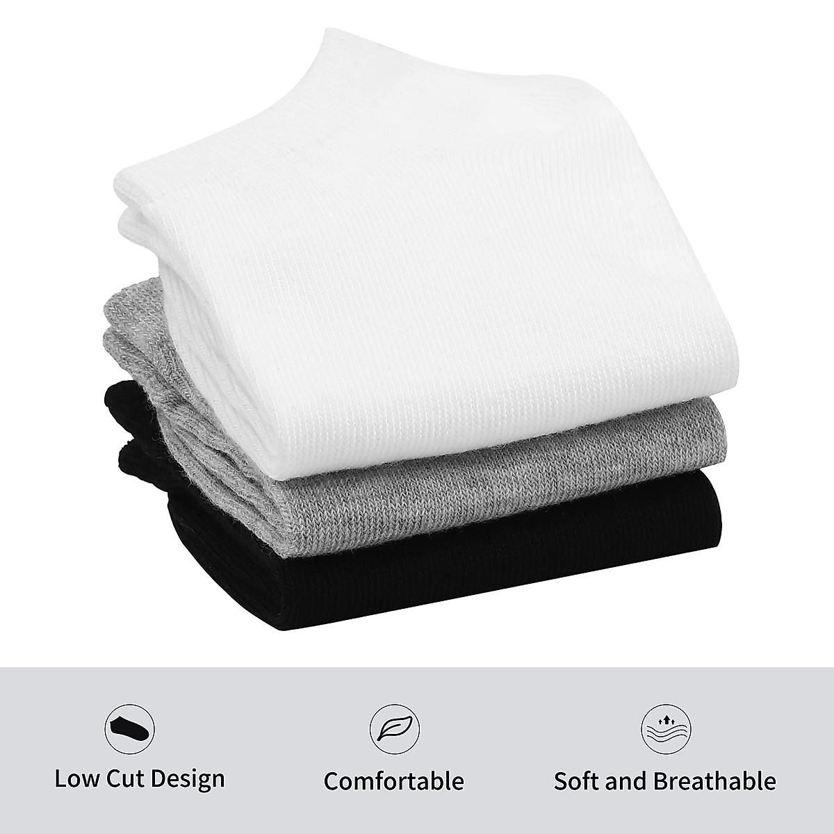 URATOT 24 Pairs Kids' Low Cut Socks Boys' or Girls' Half Cushion Socks Athletic Ankle Socks