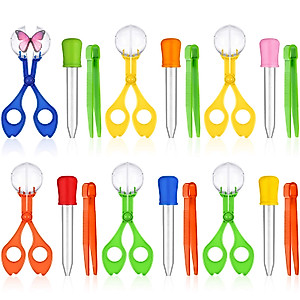 18 Pieces Fine Motor Skill Toys Include 6 Handy Scoopers 6 Jumbo Tweezers 6 Rubber Tipped Dropper Bug Insects Catcher Science Sensory Learning Tool Backyard Outdoor Explorer Kit Skill Development