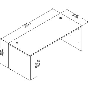 Bush Business Furniture Studio C 72W Computer Desk with Wire Management and Modesty Panel in Platinum Gray, Professional Table for Home Office and Corporate Office