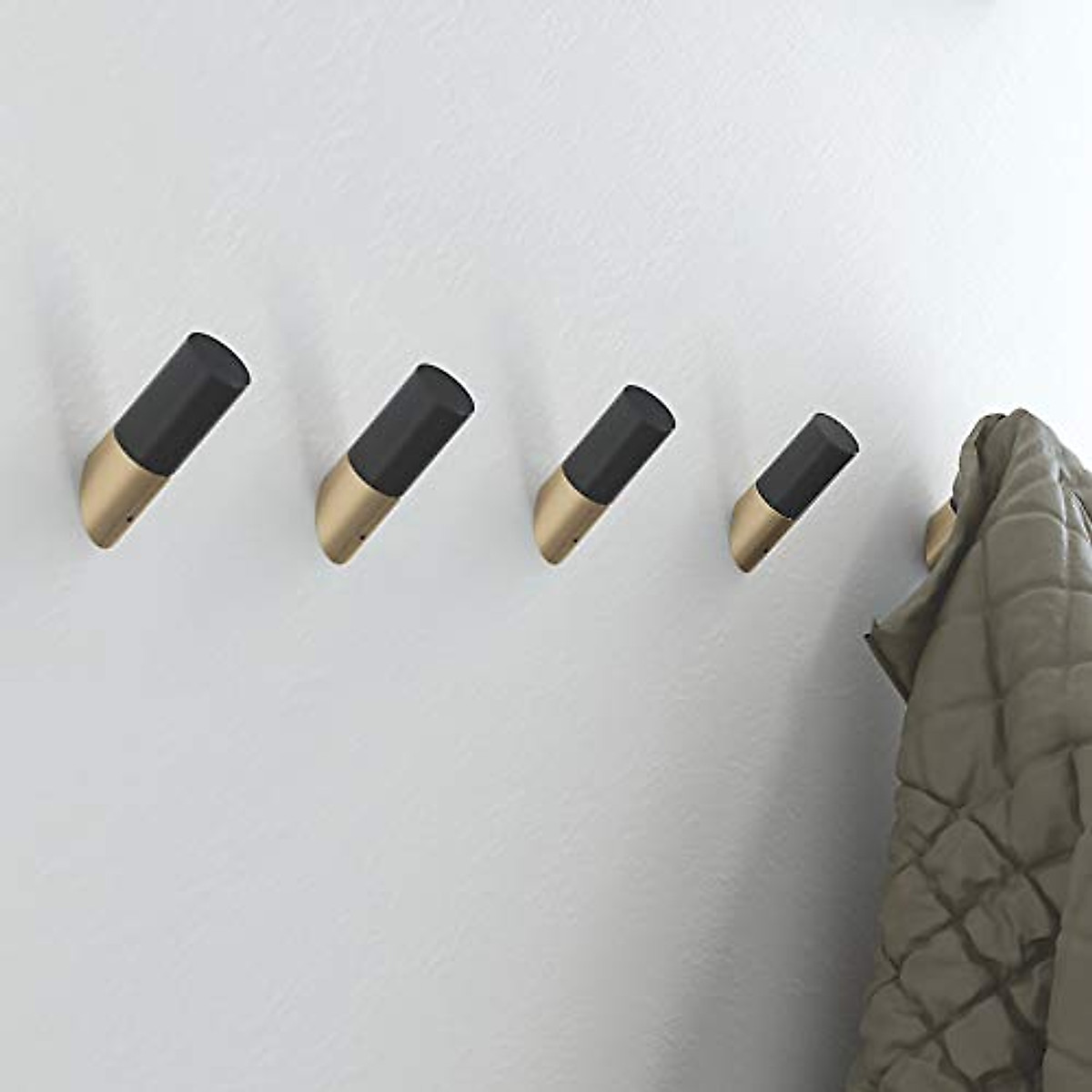 Franklin Brass B41615-BCZ-B 2-1/4" Modern Slant Hook in Black and Champagne Bronze (5 Pack)