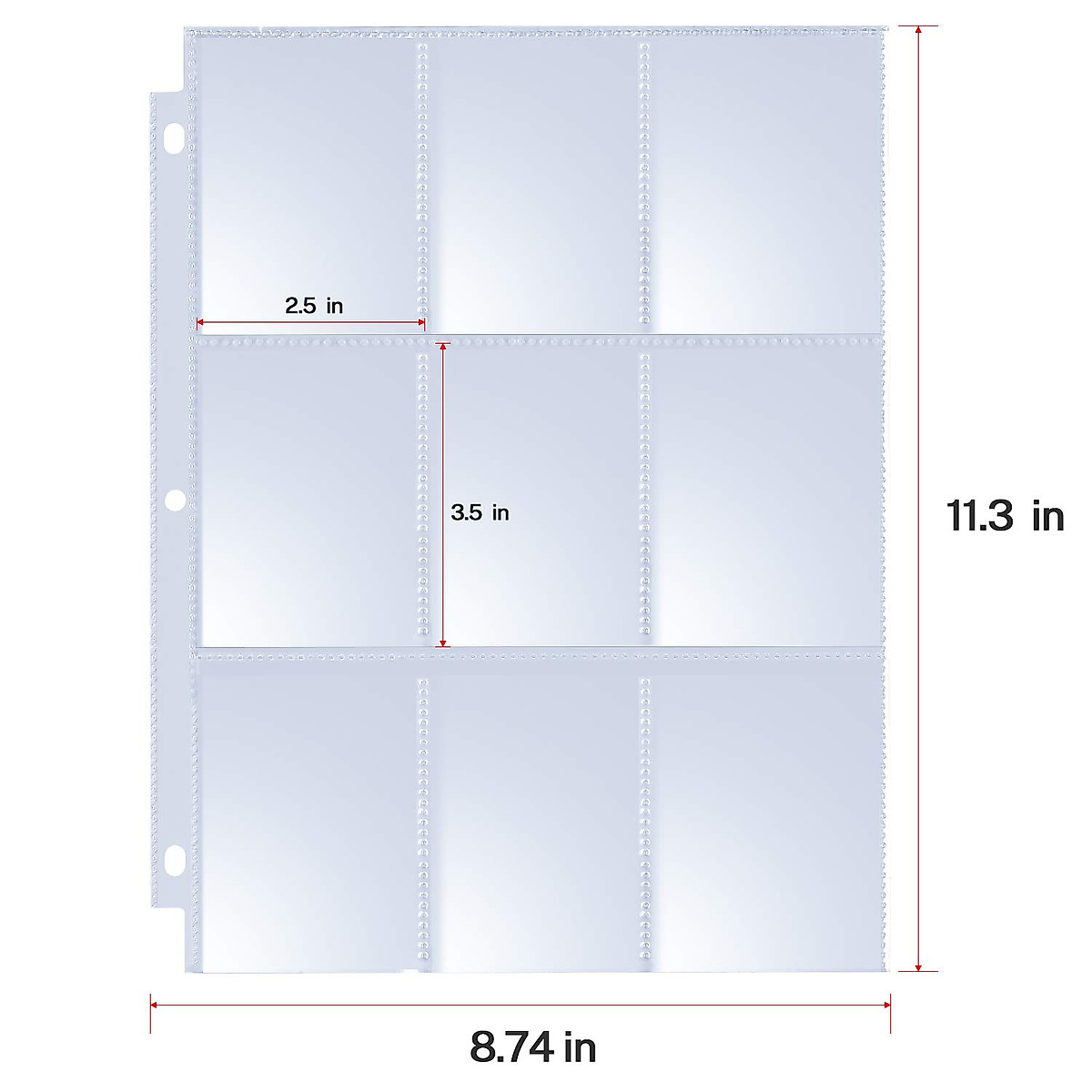 MaxGear Pokemon Card Binder Sleeves, Baseball Trading Card Page Protectors 9 Pocket for 3 Ring Binder, 40 Pack Sheet Protector Sleeve for Sport Cards, Coupon, Game Cards, Business Cards