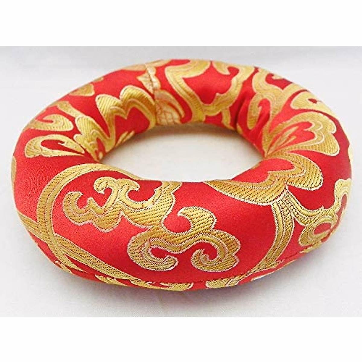 F690 Silk Brocade Ring Cushion Pillow for Tibetan Singing Bowl Hand Made in Nepal