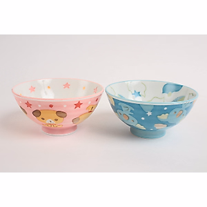 Mino ware Japanese Pair Kids Rice Bowl Dog & Koala Set made in Japan (Japan Import) MIG004