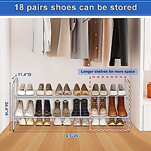 KEETDY Long 3-Tier Shoe Rack and 2-Tier Long Shoe Rack for Closet Entryway