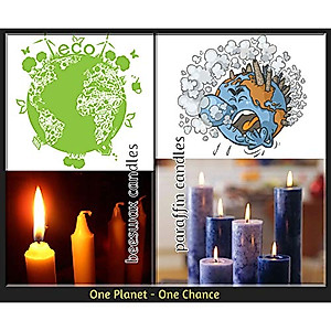 BCandle 100% Pure Beeswax Candles (Set of 6) 8-Hour Organic Hand Made - 8 Inches Tall, 3/4 Inch Diameter; Tapers