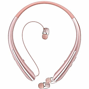 Retractable Bluetooth Headphones Neckband, Wireless Headsets Stereo Earbuds Earphone Noise Canceling with Mic Compatible with iPhone,Samsung,Android,iPad,PC