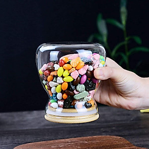 MARTVIA 1150 ML Glass Food Storage Containers with Airtight Bamboo Lid, Thickened Coffee Storage Jars for Home Kitchen, Pantry Tea, Spices, Snack,Salt,Grains,Pasta,Candy, DIY Handmade (1150 ML Set of 1)