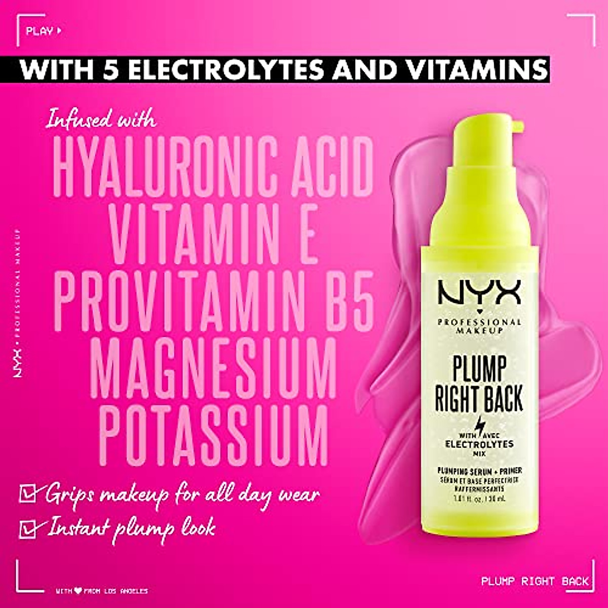 NYX PROFESSIONAL MAKEUP Plump Right Back Plumping Serum & Primer, With Hyaluronic Acid