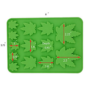 Silicone Mold Tray Gummy Brownies Hard Candy Soap Candle Homemade Edible Brownie DIY Tray Mould (Leaf)