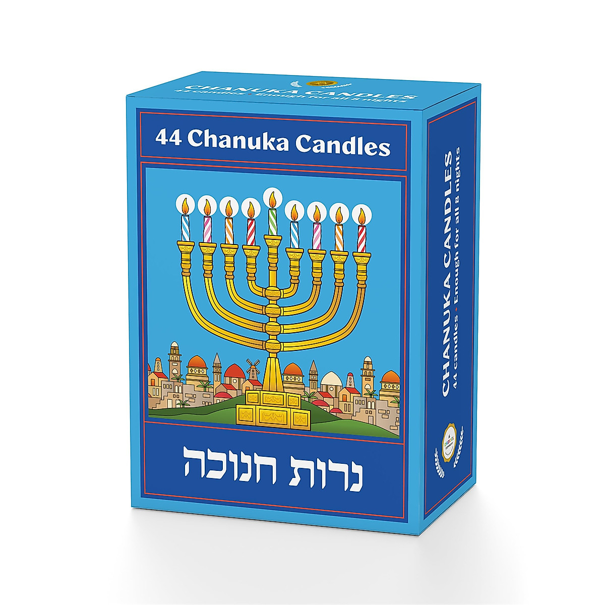 The Dreidel Company Jerusalem Hanukkah Candles Menorah Candles Chanukah Candles 44 for All 8 Nights of Chanukah (Single)