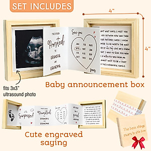 97 Decor Grandparents Baby Announcement Gifts - Pregnancy Announcement for Grandparents - Pregnancy Reveal Grandparents Ideas, New Baby Announcement Surprise, Sonogram Picture Wooden Keepsake Box Gift