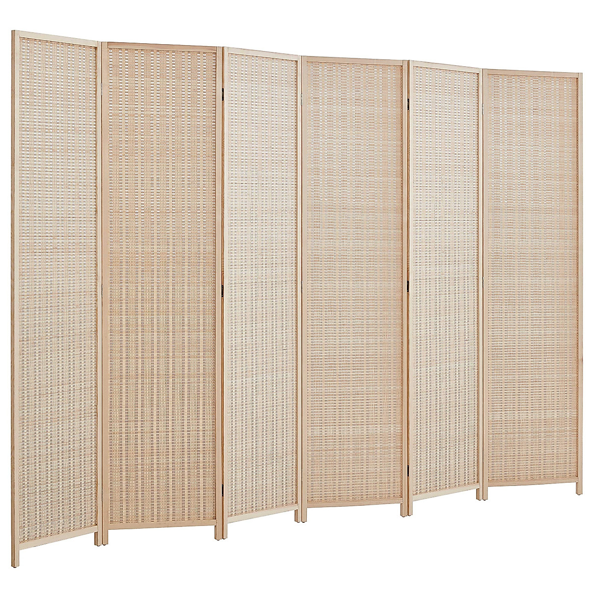 Room Divider Privacy Screen 16" Room Dividers and Folding Privacy Screens 6 Panel Room Divider Wall 5.6FT Tall Bamboo Room Divider Partitions/Separator
