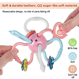 Baby Teething Toys for Babies 0-6 Months, 6-12 Months, ANGELBLISS Baby Rattle & Sensory Teether Toys for Infant Newborn Baby, Perfect Baby Gift.