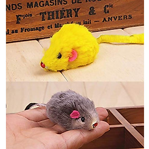 Kissmi 20 Pack Furry Cat Toys Mice Rattle Mice Cat Catcher Assorted Color