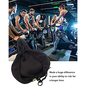 MSDADA Bike Seat Cushion, Soft Gel Bike Seat Cover for Men & Women Comfort, Padded Bicycle Saddle for Stationary/Exercise/Mountain/Road Bike, Indoor Outdoor Cycling Class