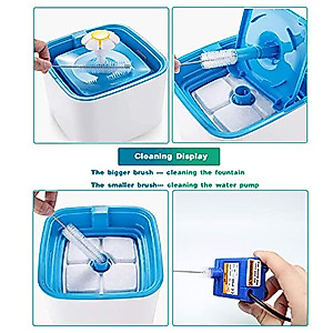 Aroundu Cat Fountain Filter Replacement 14 Packs for 84oz/2.5L Suqare Fountain 8 Filter 2 Brush 4 Sponge Included