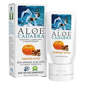 Aloe Cadabra Natural Personal Lube, Organic Best Lubricant Gel for Her, Him & Couples, Pumpkin Spice 2.5 Ounce (2.5 Ounce (Pack of 1))