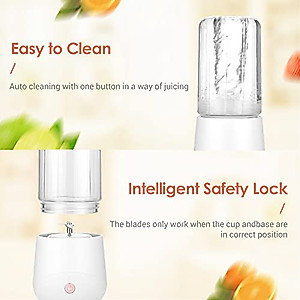 Portable Blender Personal Size Blender - Mini Blender for Shakes and Smoothies USB Charge Small Blender Fresh Juice Blender Cup with 4 Blades for Travel Kitchen Gym Office Outdoors