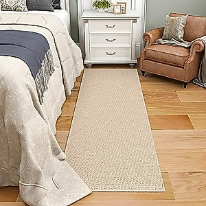 KOZYFLY Boho Runners for Hallways 2x6 ft Washable Hall Carpet Runner Non Slip Kitchen Rug Beige Cotton Entryway Runner Rugs Throw Bedside Rugs for Indoor Hallway Bedroom Kitchen