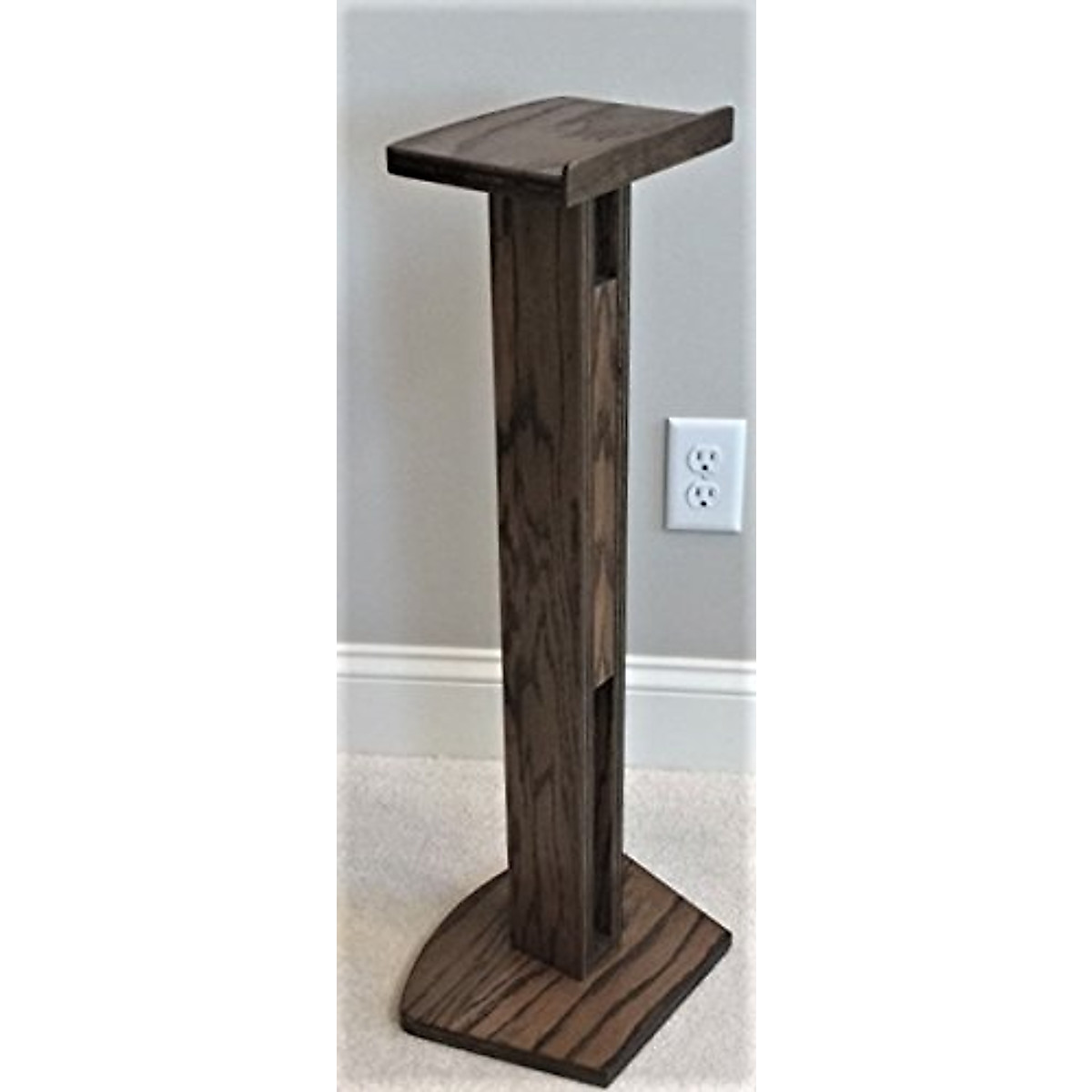 Beautiful Wood Speaker Stand Handcrafted Compatible for SONOS Five/SONOS Play 5. Made in U.S.A. Single Stand. Dark Walnut Color.