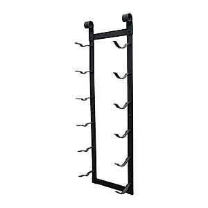 VintageView Le Rustique 6 Bottle Wall Mounted Wine Rack Stylish Modern Wine Storage with Label Forward Design (Matte Black, Set of 1)