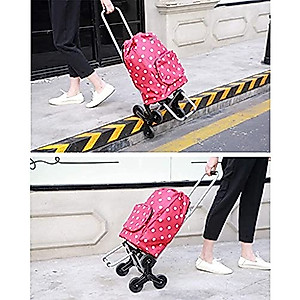 Shopping Trolley on Wheels Multi Function Shopping Cart Foldable Trolley On Wheels Lightweight Stair Climbing Cart with Large Capacity Waterproof Grocery Stair Climbing Foldable Cart Storage Hand T