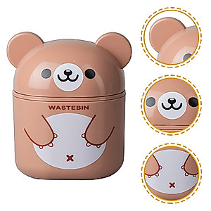 Zerodeko Desktop Trash Can Dorm Trash Can Office Trash Cans for Near Desk Mini Desk Trash Can Plastic Trash Can with Lid Tabletop Trash Can Desk Trash Can Mini Kawaii Trash Can Waste Basket