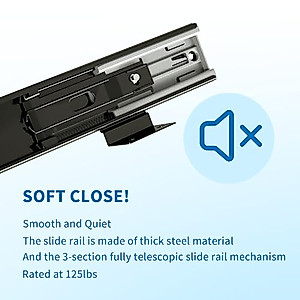 Pull Out Trash Can Under Cabinet with Soft Close Rail,Under Sink Trash Can Pull Out Organizer,Black Adjustable Under Cabinet Trash Can Pull Out for 7-13 Gallon Trash Can（New Upgrade）