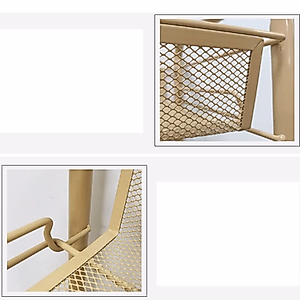 TBGFPO Kitchen Bathroom Bathroom Shelving Trolley with Wheel Three-Layer Storage Rack with Hook Trolley (Color : D, Size : As Shown)