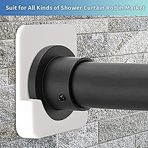 Adhesive Shower Curtain Rod Tension Holder,Shower Curtain Rod Holder,Shower Rod Mount Retainer | No Drilling | Stick On | 2 Pack(Shower Curtain Rod Not Included)