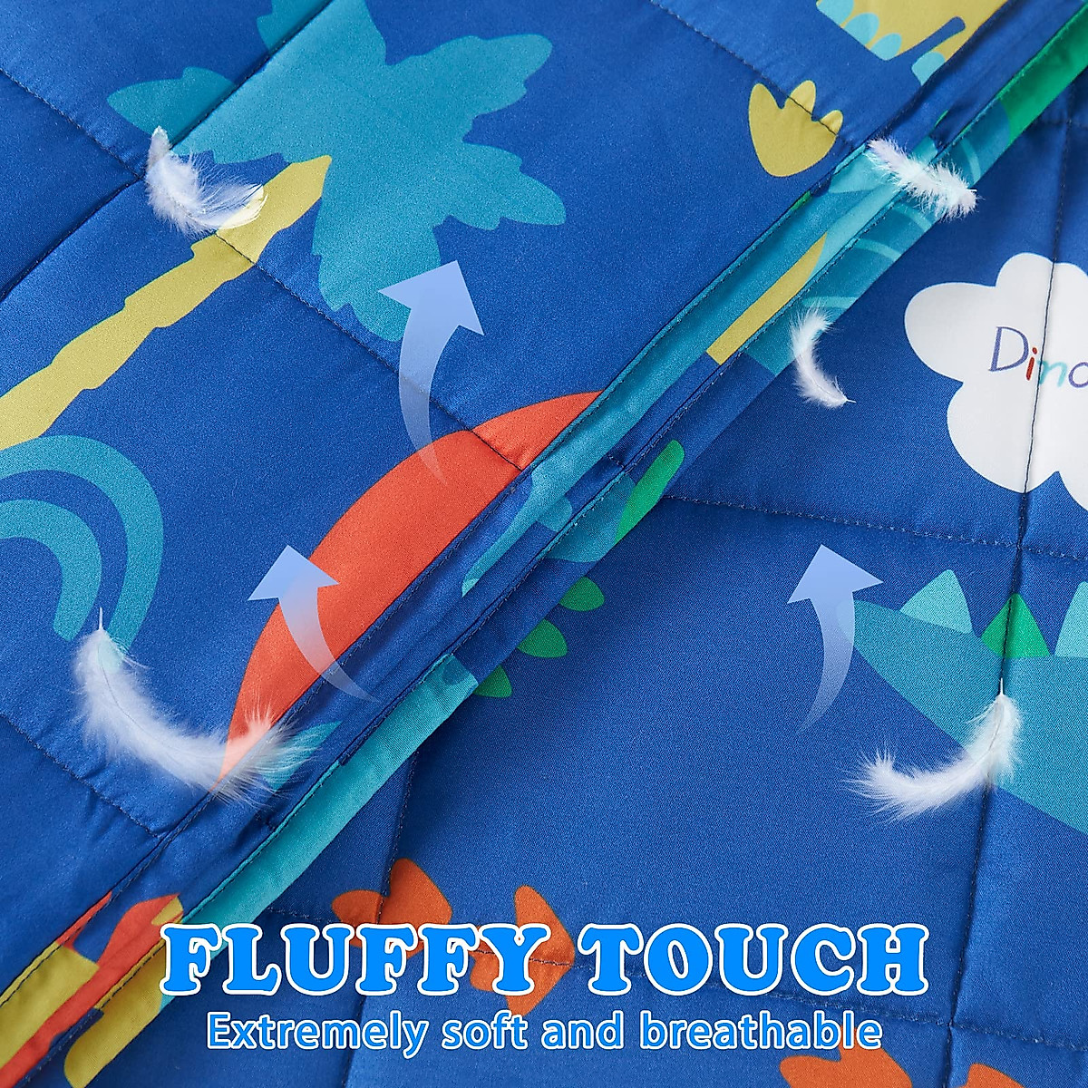 HOSUKKO Weighted Blanket - Weighted Blanket 5 lbs Blue Dinosaur Heavy Blanket - Breathable Blanket(36 * 48 inches, 5 lbs)