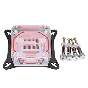 GPU Water Block, Computer Universal Water Cooling Block, GPU Waterblock Copper Base POM Cover with Waterway, Acrylic Water Cooling System Parts Radiator Clear Kits for DIY PC